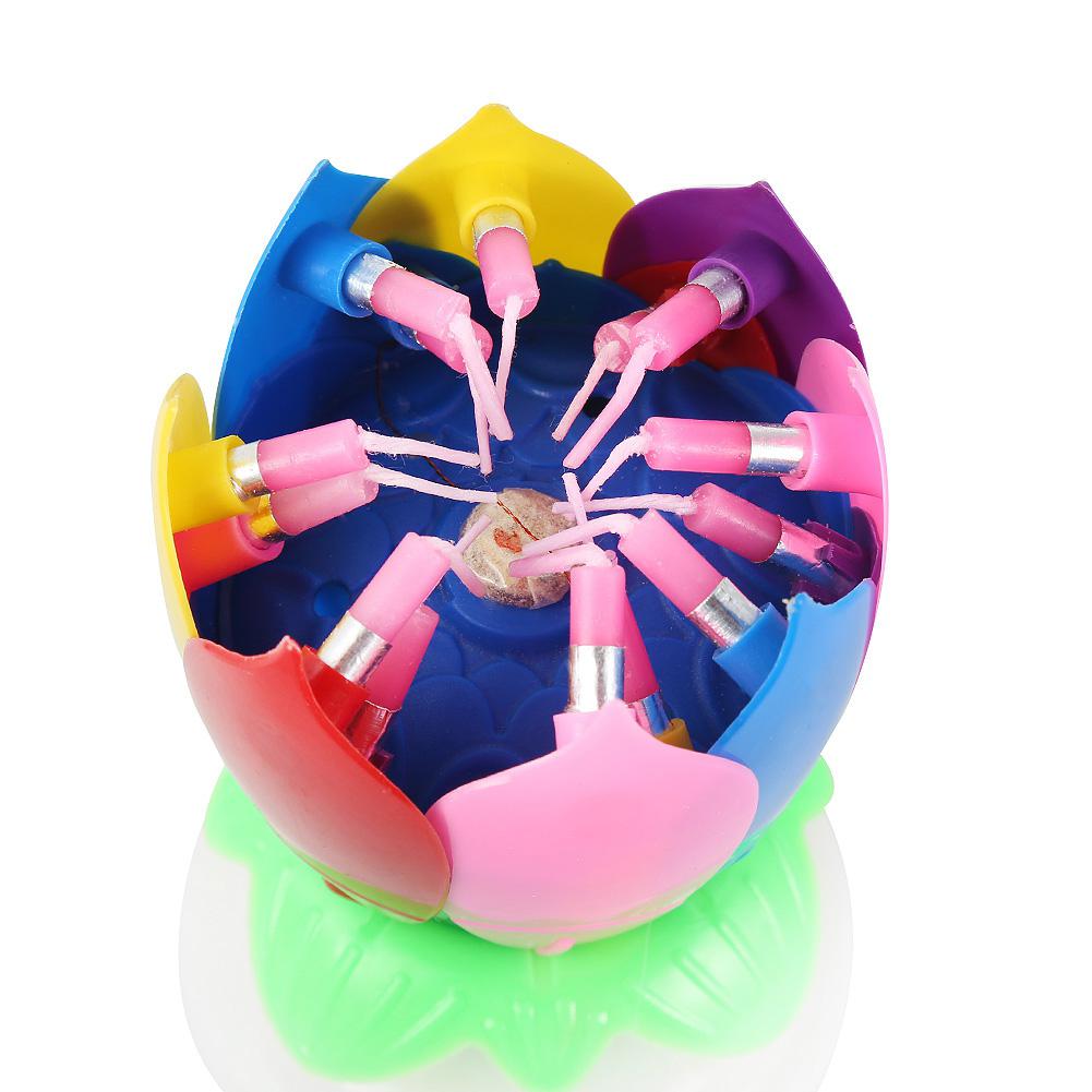 Two Layers Innovative Cake Candle Musical Lotus Fl... – Vicedeal
