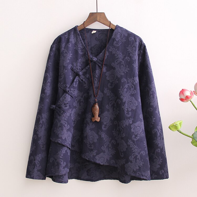 traditional chinese women's blouse folk style cott... – Grandado