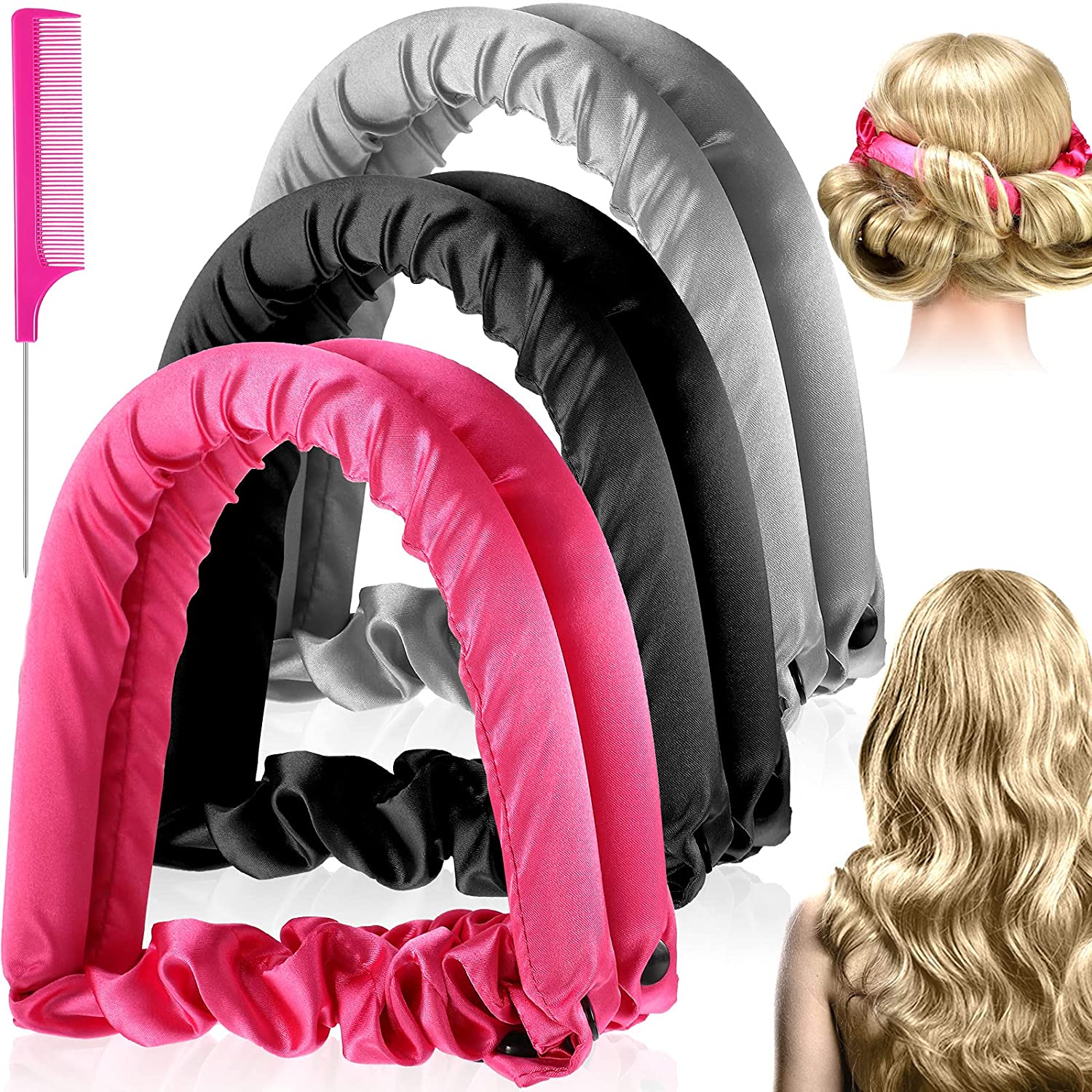 4 peças heatless curl ribbon sem calor estilos de ... – Grandado