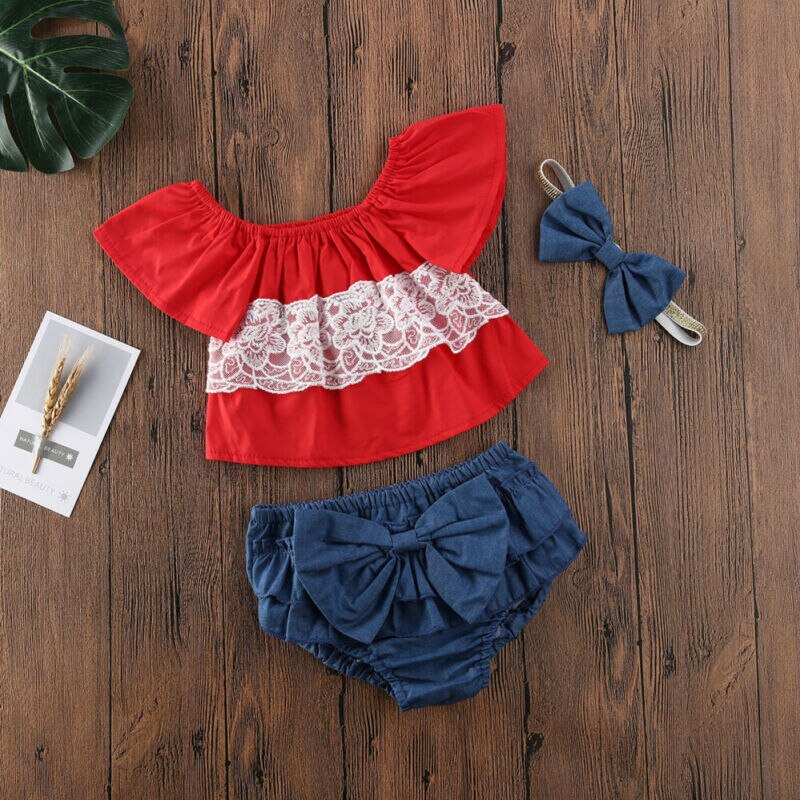 Prinses Baby Baby Girl Off-Schouder Lace Tops Kant... – Vicedeal