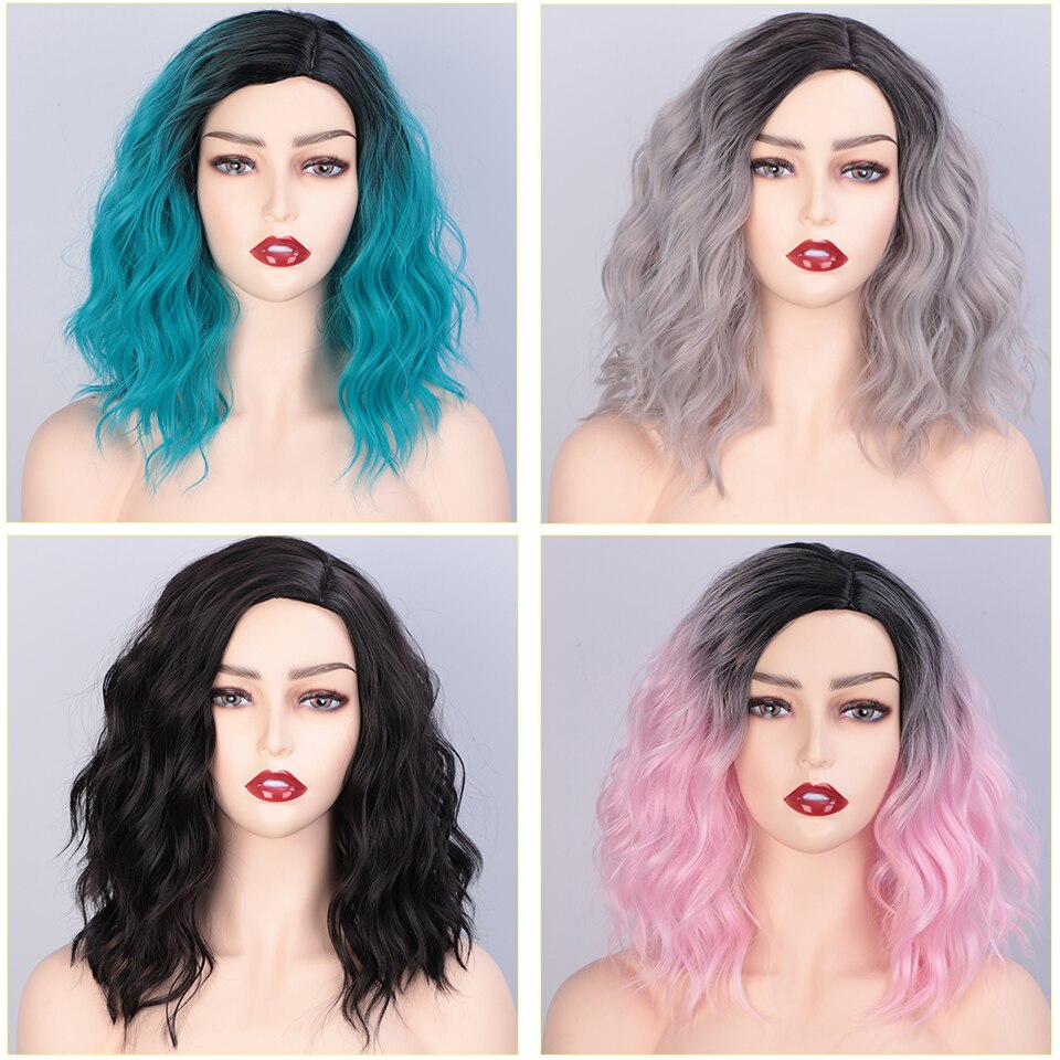 AISI QUEENS Water Wave Short Synthetic Wigs for Wo... – Vicedeal