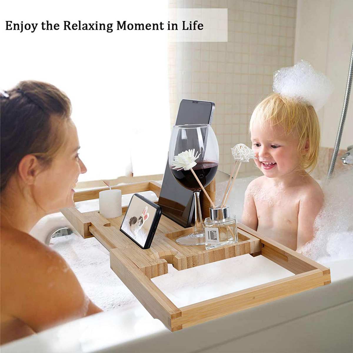 Extendable Bathroom Shelf Bathtub Tray Shower Cadd... – Grandado