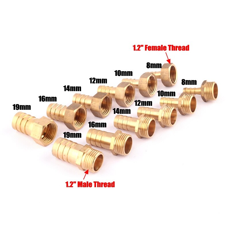 1/2" Female Male Thread Hose Connector 8-19mm Pure... – Vicedeal