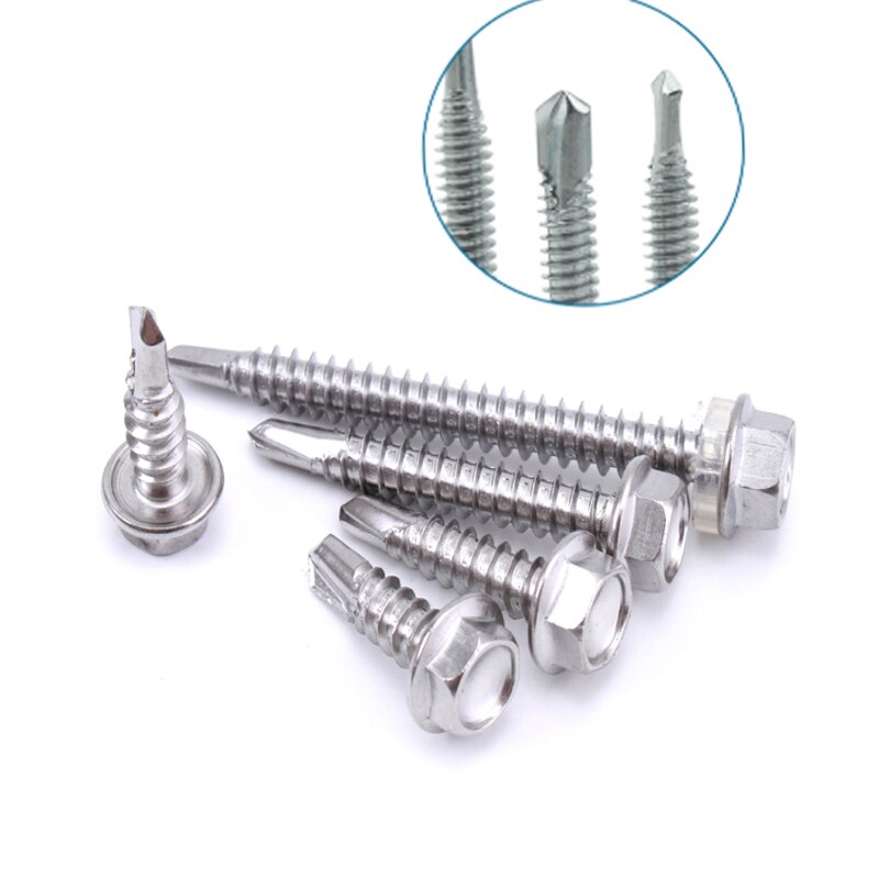 10pcs Self-Drilling Screws 410 Stainless Steel Hex... – Grandado