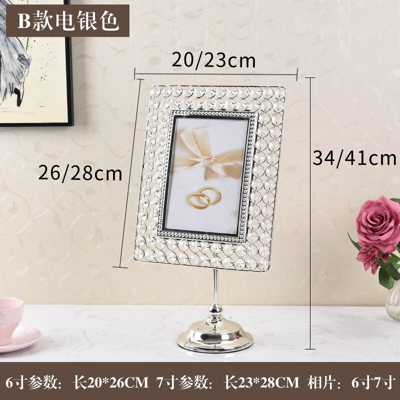 Nordic Light luxury crystal photo frame glass gold... – Grandado