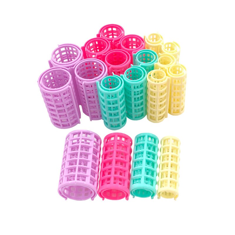 20 Pieces Plastic Hair Rollers Curlers Snap on Rol... – Grandado