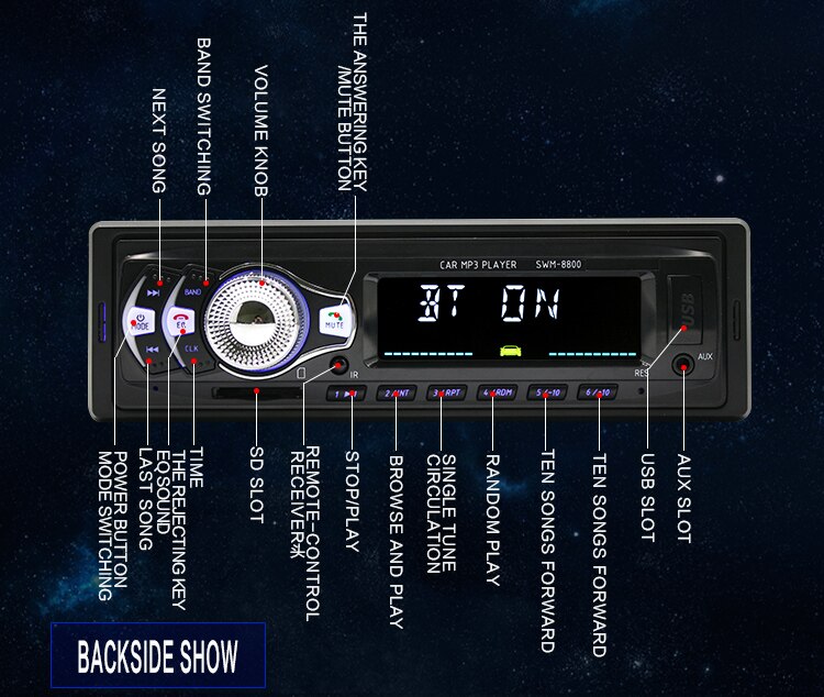 HEVXM 12V Bluetooth Car Radio 1DIN Stereo Audio MP... – Grandado