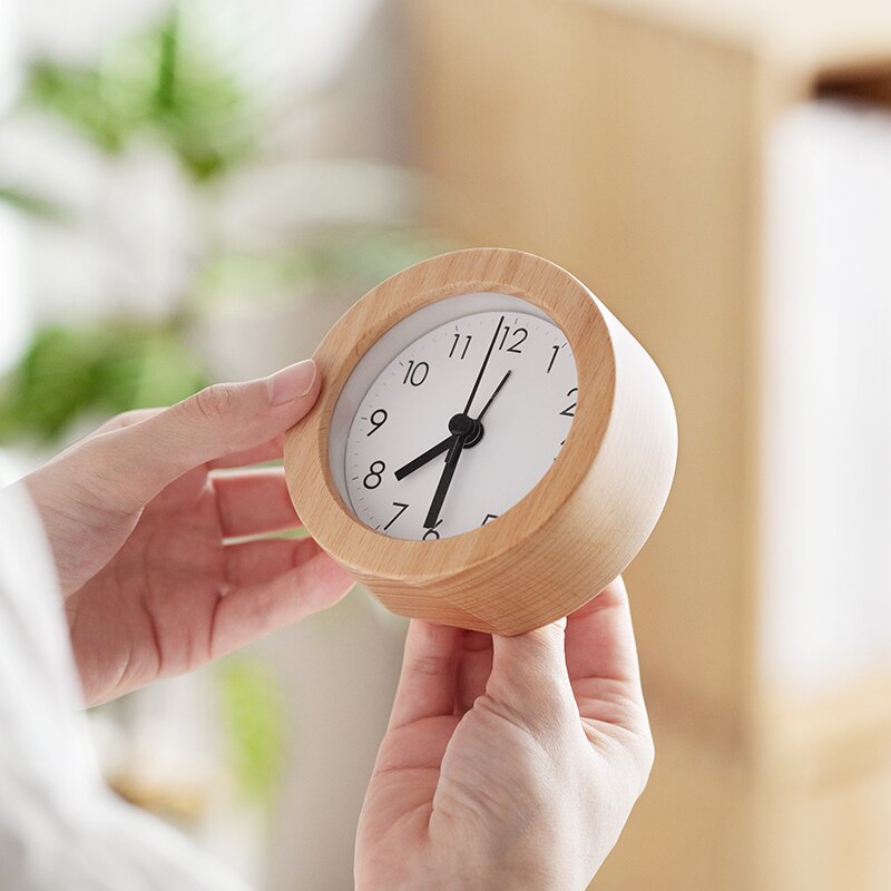 Simple wooden alarm clock student dormitory mute b... – Vicedeal