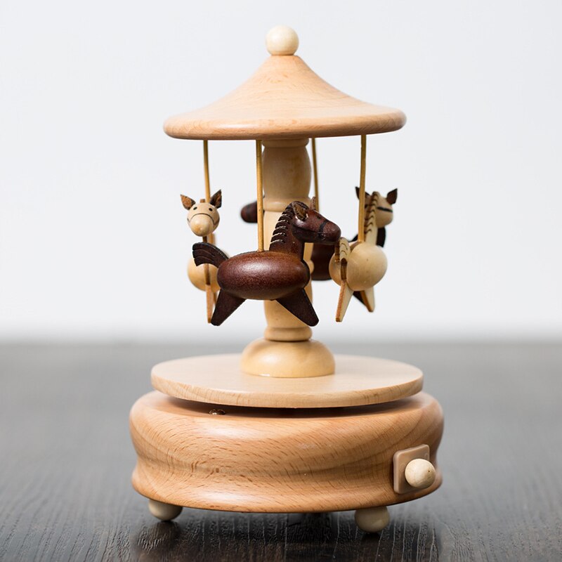 Ferris Wheel Carousel Wooden Music Box Wind Up Toy... – Grandado