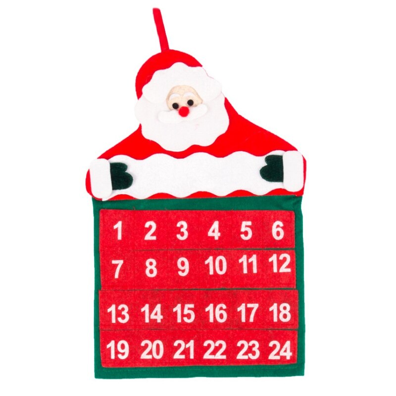 Christmas Countdown 24 Days Calendar Red and White... – Grandado