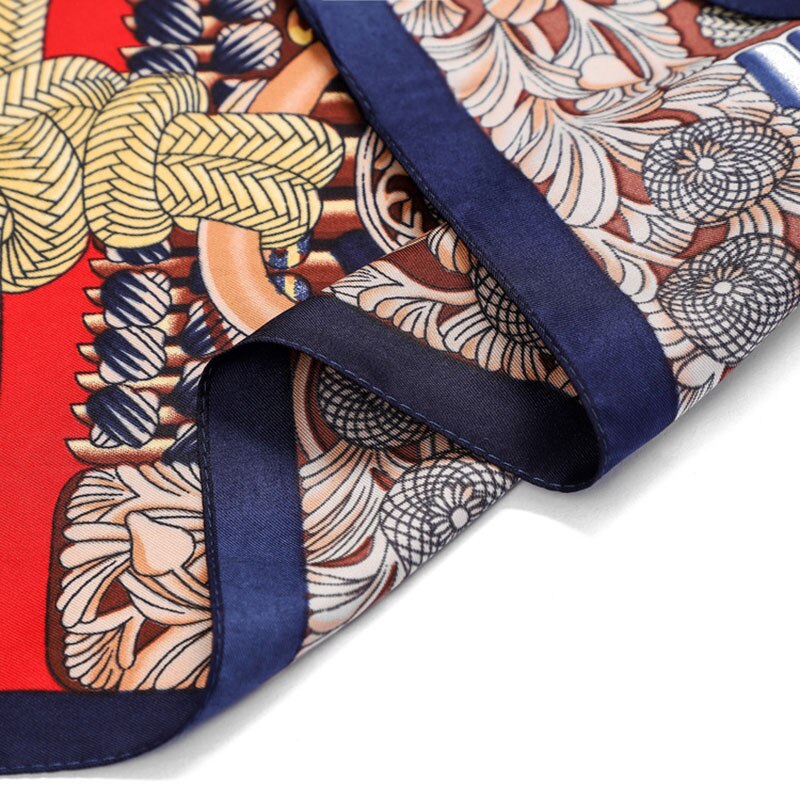 twill weave silk square scarf samurai armor print ... – Grandado