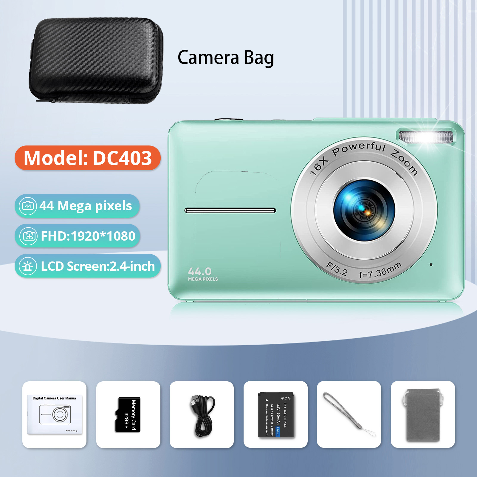 HD 1080P 2.4 inch digital Camera Rechargeable Came... – Grandado