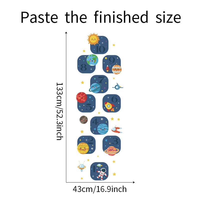 Cartoon Planeten Ruimte Raket Hopscotch Spel Floor... – Grandado