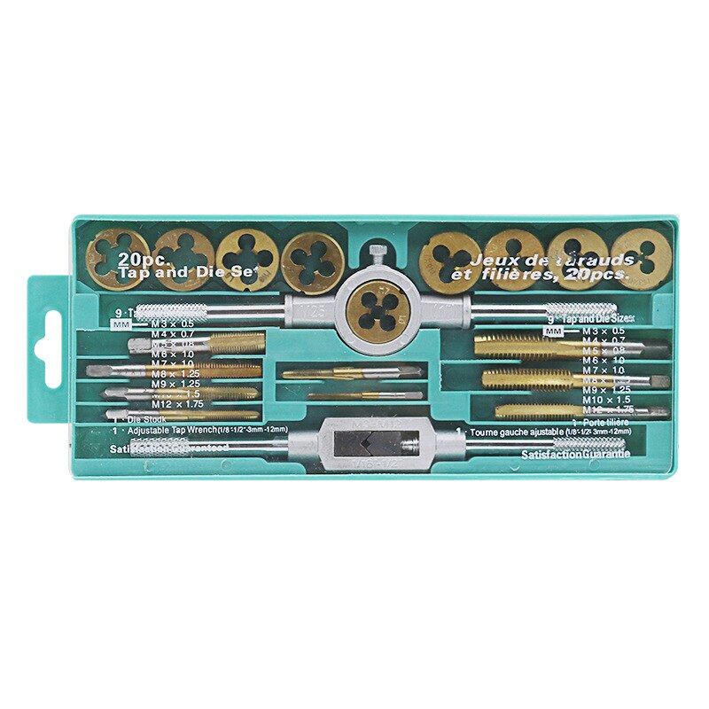 20Pcs Tap & Die Set 1/16-1/2 Inch Nc Schroefdraad ... – Vicedeal