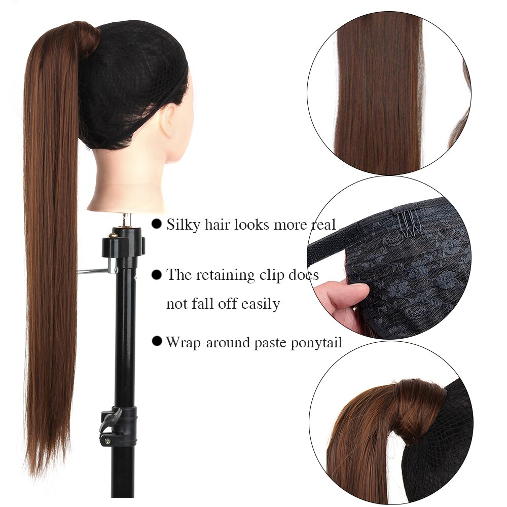 Long Straight Wrap Ponytail Hair 24inch Synthetic ... – Vicedeal