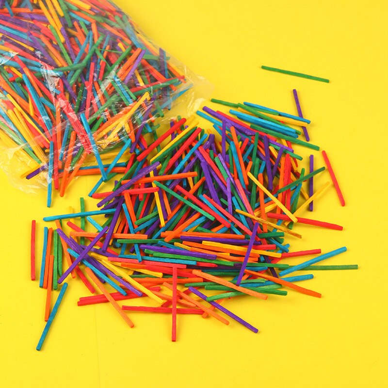 1000Pcs Craft Toy Color Matchstick Wooden Sticks K... – Grandado