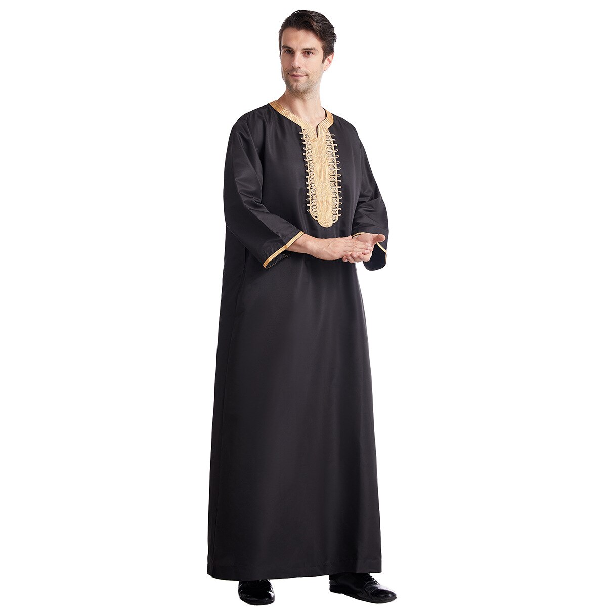 Muslim Men's Abaya White Jubba Thobe Long Dres... – Grandado