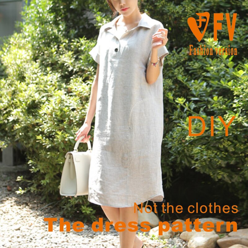 Cotton and linen dress drawings loose casual patte... – Grandado