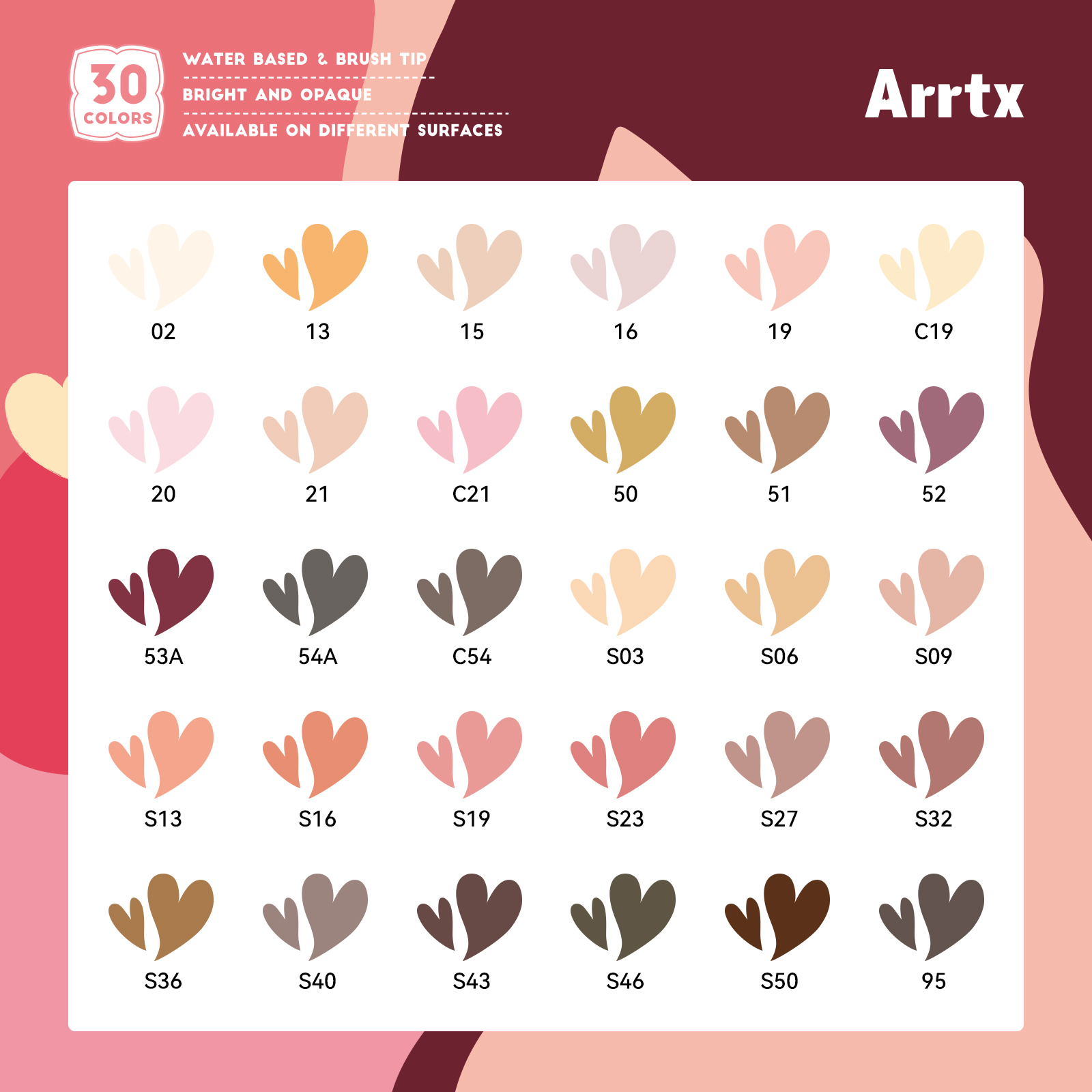 Arrtx 30 Skin Colors Acrylic Marker Paint Pens, Br... – Grandado