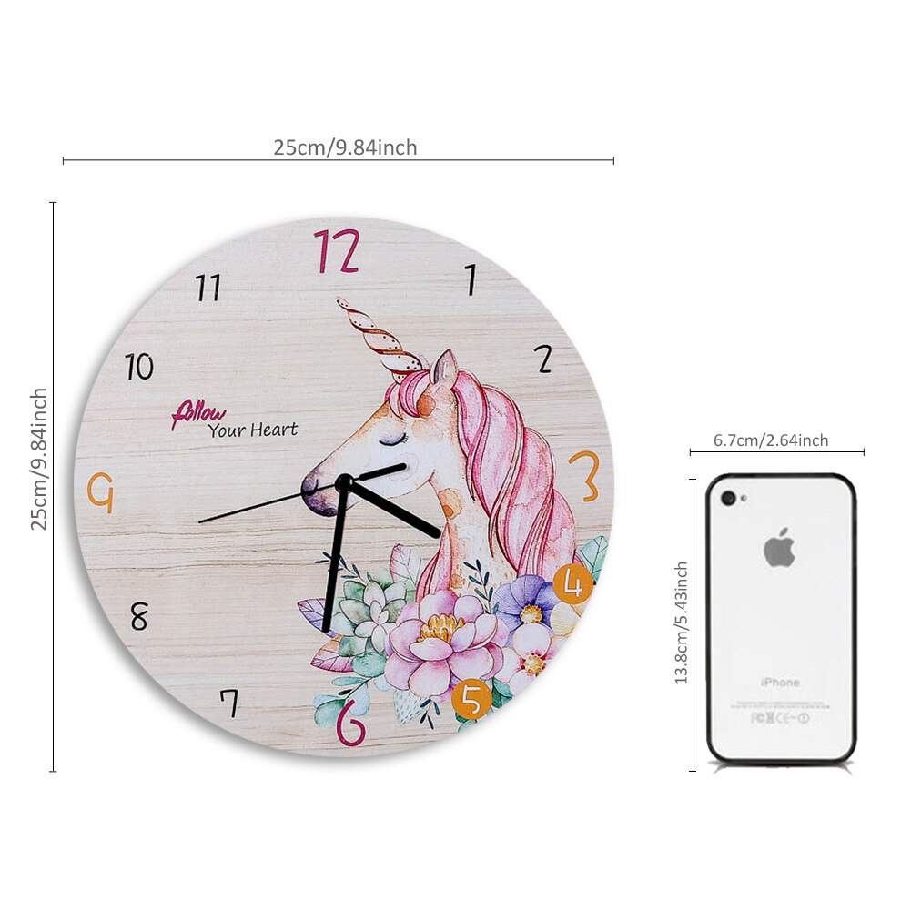 Modern Unicorn Wall Clock Sticker Mute Digital 3D ... – Grandado