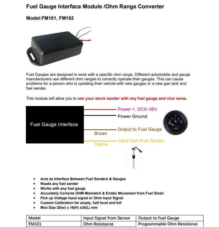 Ohm Signal Invertor Fuel Gauge Convertor Acts as I... – Vicedeal