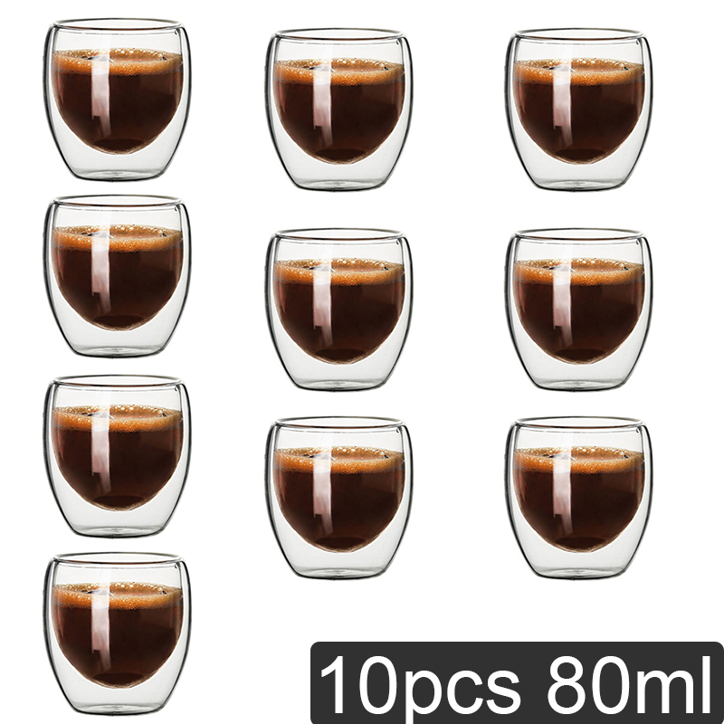 80ml doble glasskopper gjennomsiktig håndlaget var... – Grandado