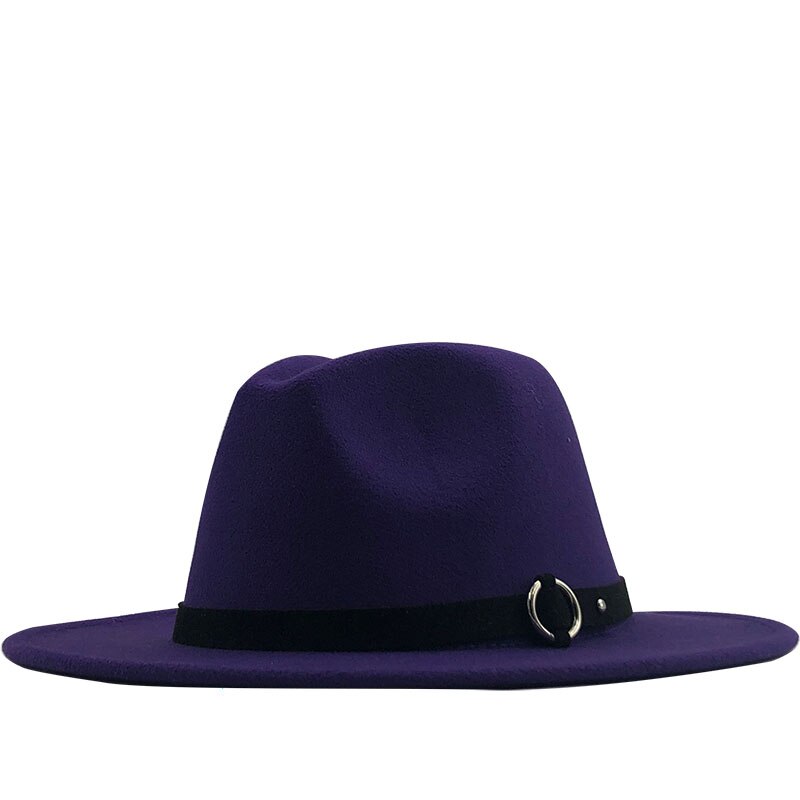 Wool Fedora Hat Hawkins Felt Cap Wide Brim Ladies ... – Grandado