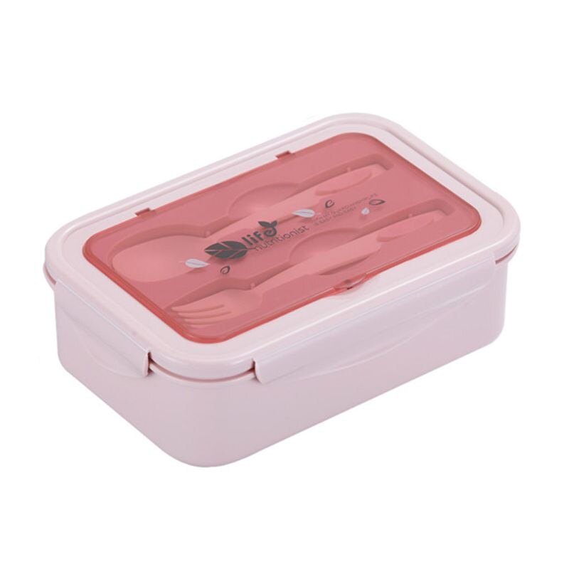 3 Grids Portable Rectangular Lunch Box with Tablew... – Vicedeal