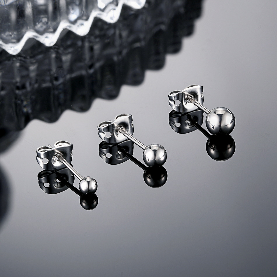 3-8mm eenvoudige bal oorbellen titanium stud oorbe... – Vicedeal
