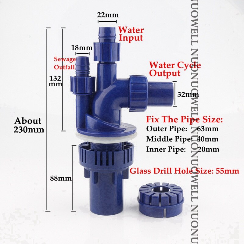 1pc Hi Aquarium 4-Way Overflow Pipe Connectors Fis... – Grandado