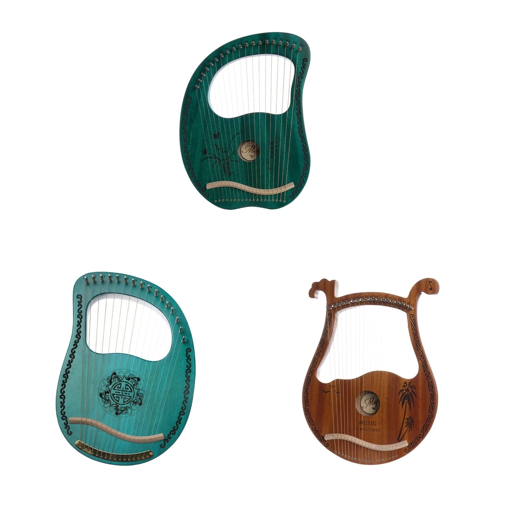 Portable Small Lyre Harp Mahogany Body & Tunin... – Grandado