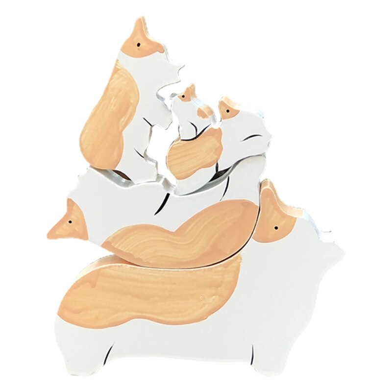 Wooden Stacking Blocks Animal Pattern Balancing Bl... – Vicedeal