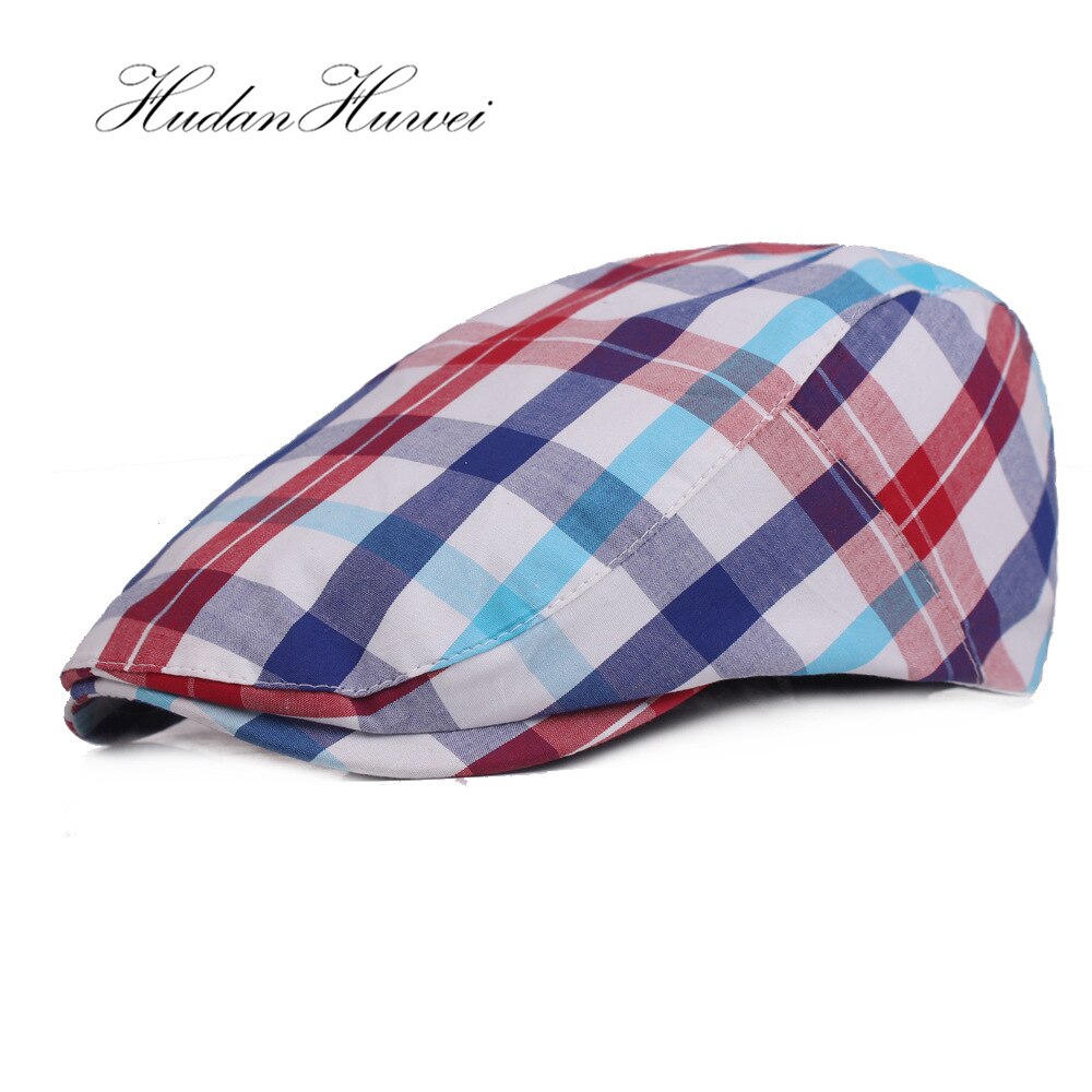 Red Plaid Summer Beret Caps for Men Women Vintage ... – Vicedeal