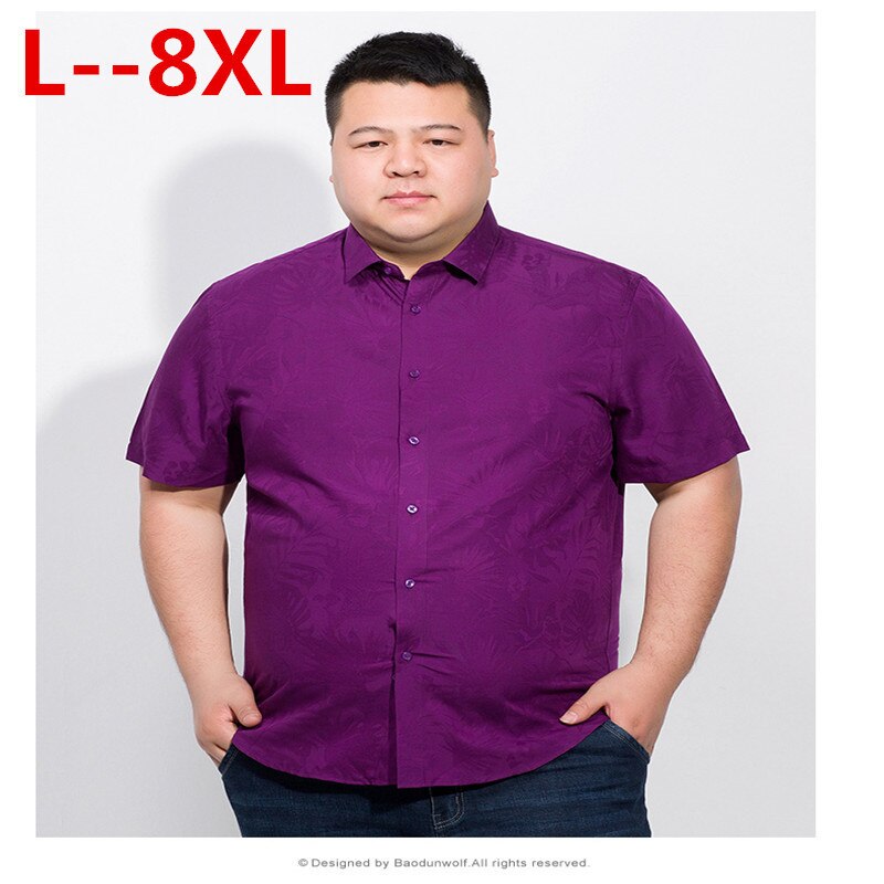 8XL 7XL big size Summer Short sleeve oxford fabric... – Vicedeal