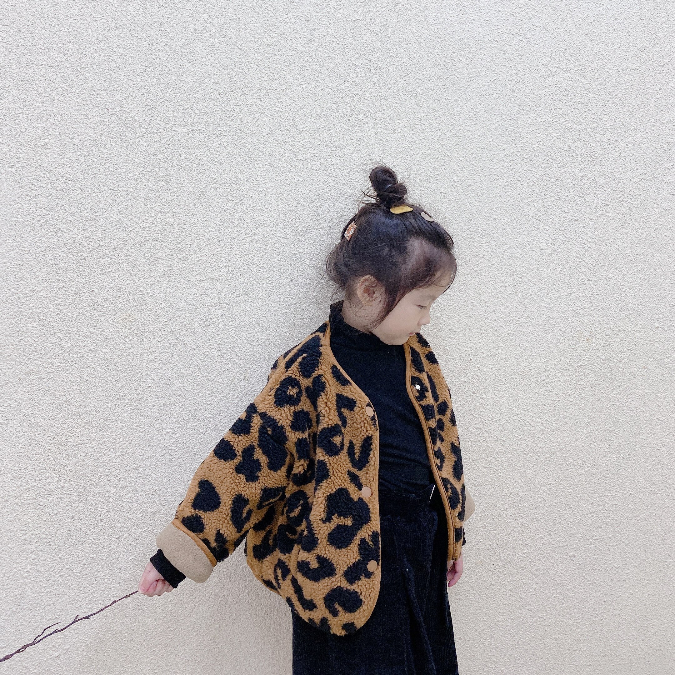 Leopard Wool Jackets for Girls Warm Winter Childre... – Grandado
