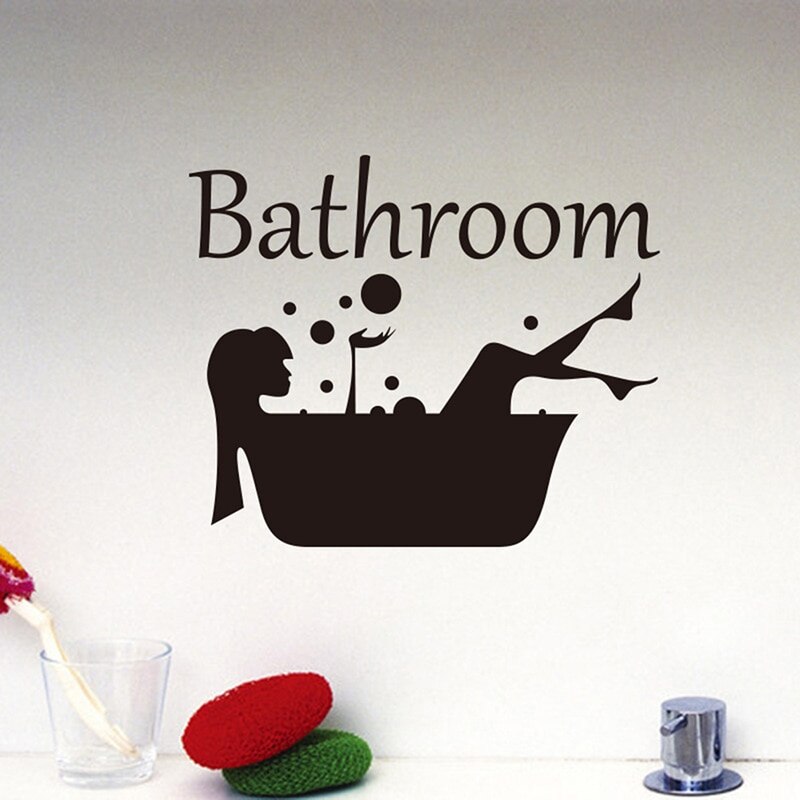 Bathroom Removable Wall Sticker Letter Art Vinyl M... – Grandado