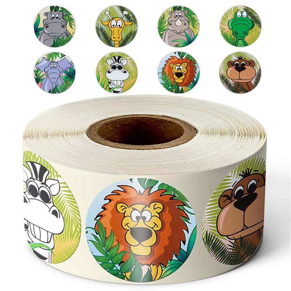 500 Pcs/Roll Cartoons Animals Stickers School Clas... – Grandado
