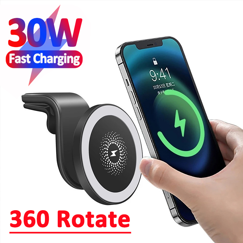 30W Magnetische Auto Draadloze Opladers Qi Telefoo... – Grandado