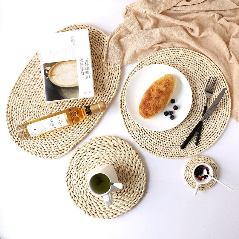 Natural Straw Weave Table Placemats for Kitchen Di... – Vicedeal