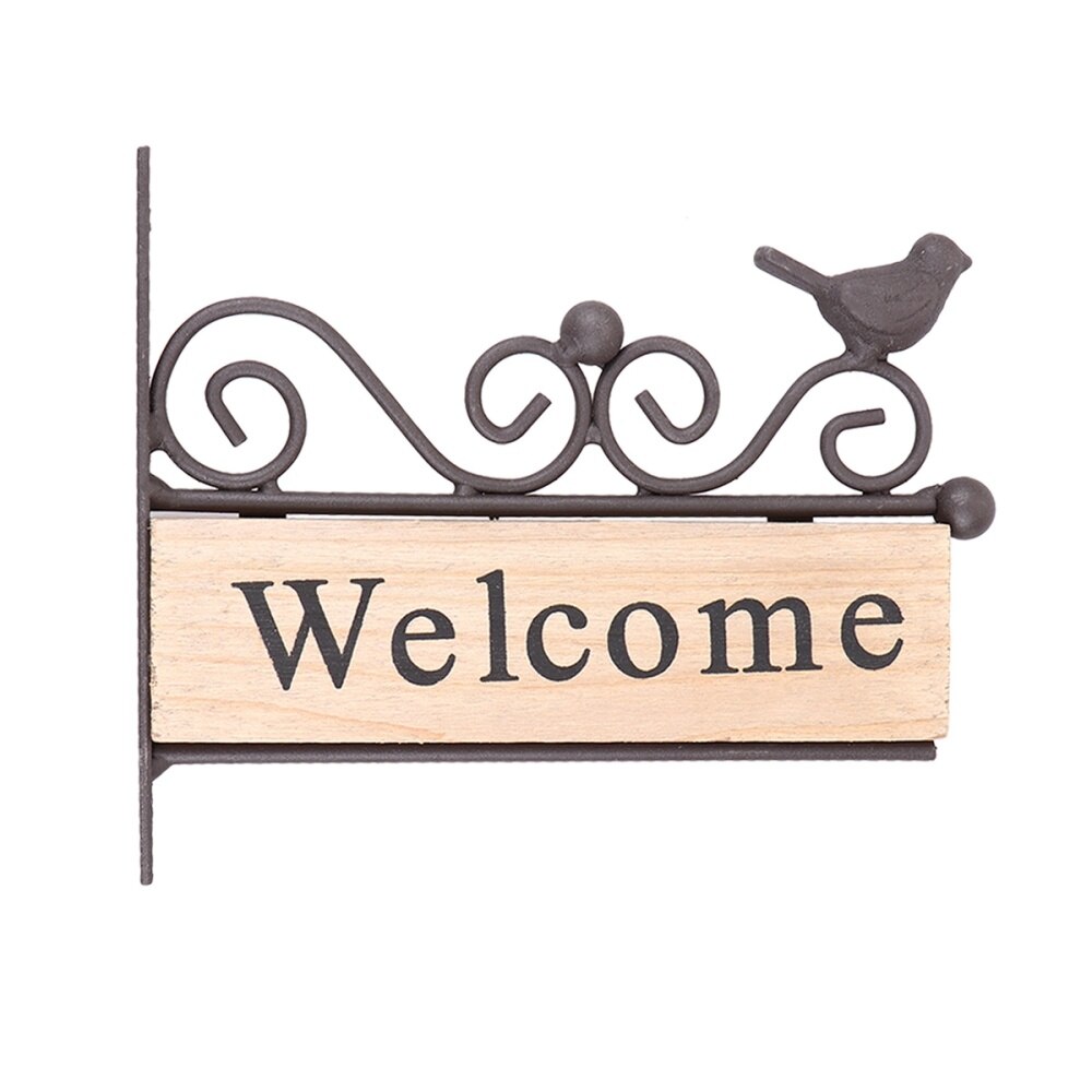 1pc Welcome Sign Board Iron Art Wooden Hanging Pen... – Vicedeal
