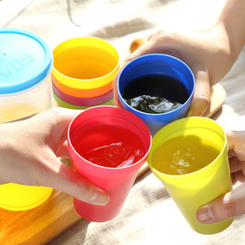 7pcs/set 7 color portable Rainbow suit cup picnic ... – Vicedeal