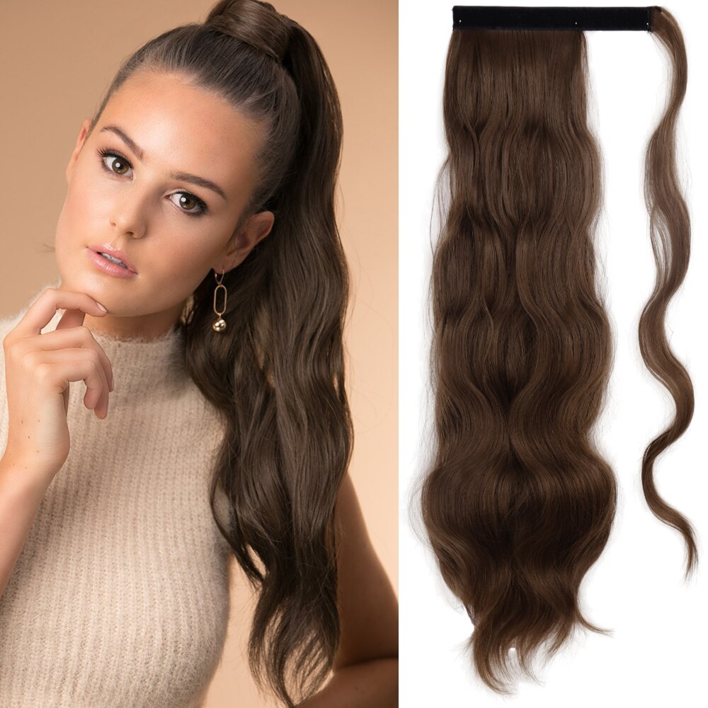Synthetic Long Body Wave Ponytail Wrap Around Pony... – Vicedeal