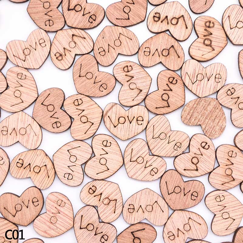100/200pcs Mini Wooden Love Heart Table Scatter Wo... – Grandado