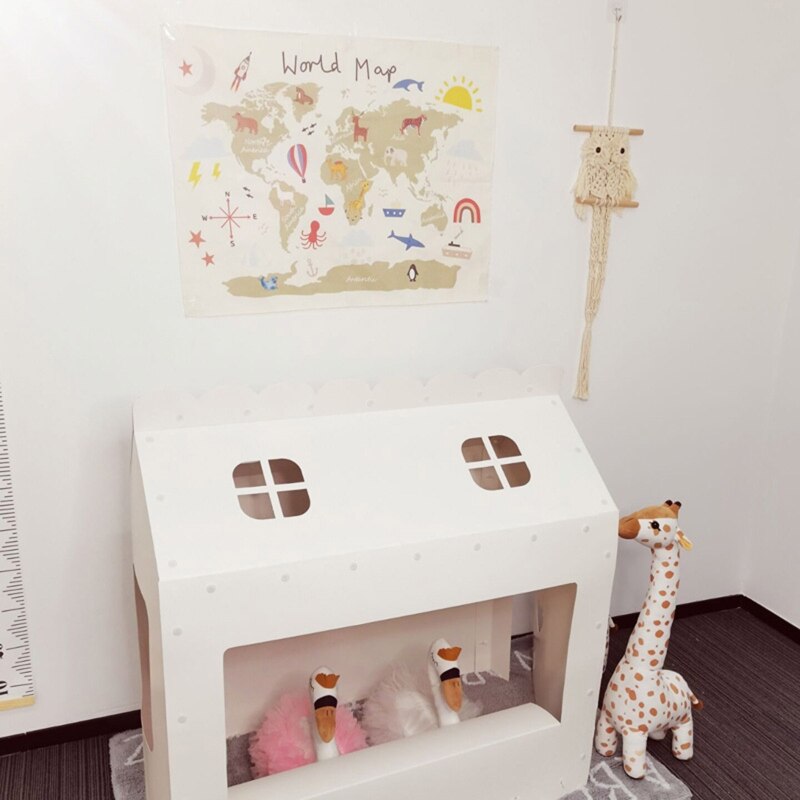 Nordic Educational Kids Room World Map Art Canvas ... – Grandado