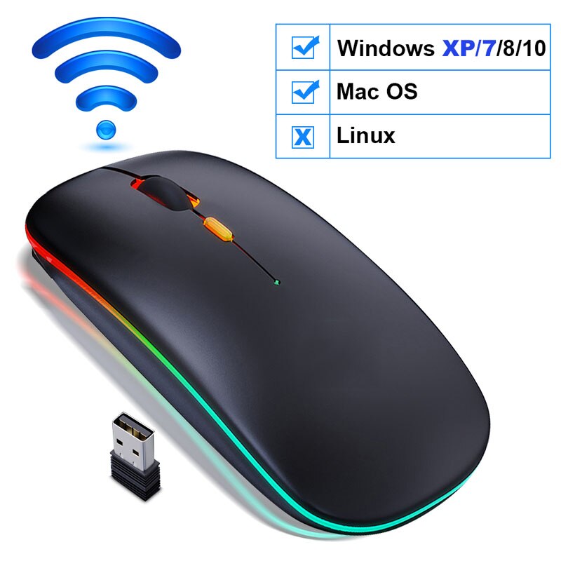 LED Bluetooth Silent Wireless Mouse Gaming Mouse G... – Vicedeal
