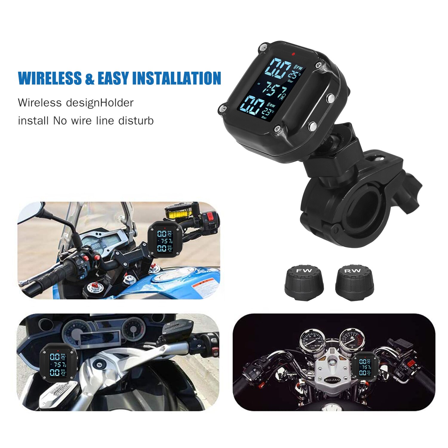 Wasserdichte Motorrad Reifendruck Überwachung Syst... – Grandado