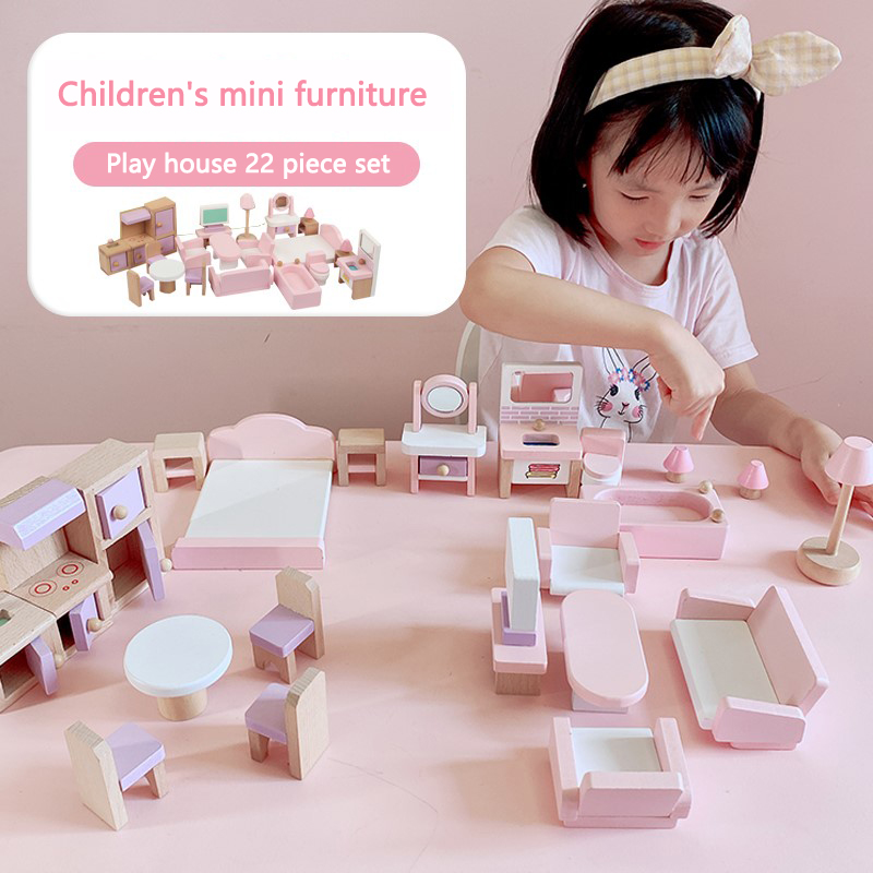 Children's play house toys wooden mini simulat... – Grandado