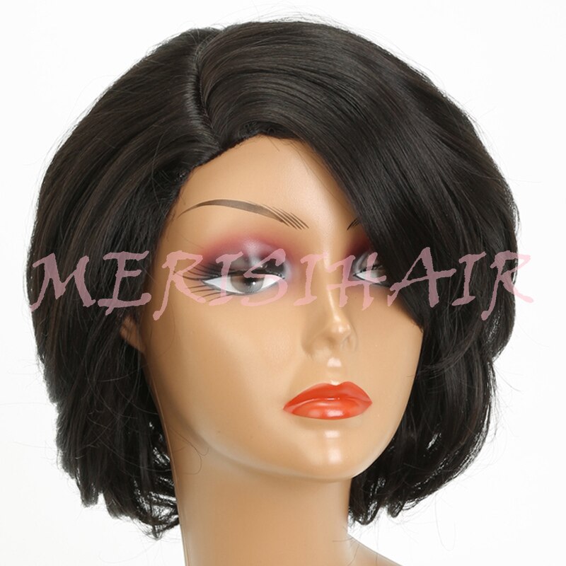 MERISI HAIR Black Color Short Pixie Cut Style Wigs... – Grandado