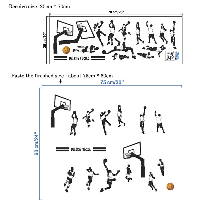 Basketball Sports Dunk wall sticker Bedroom living... – Grandado