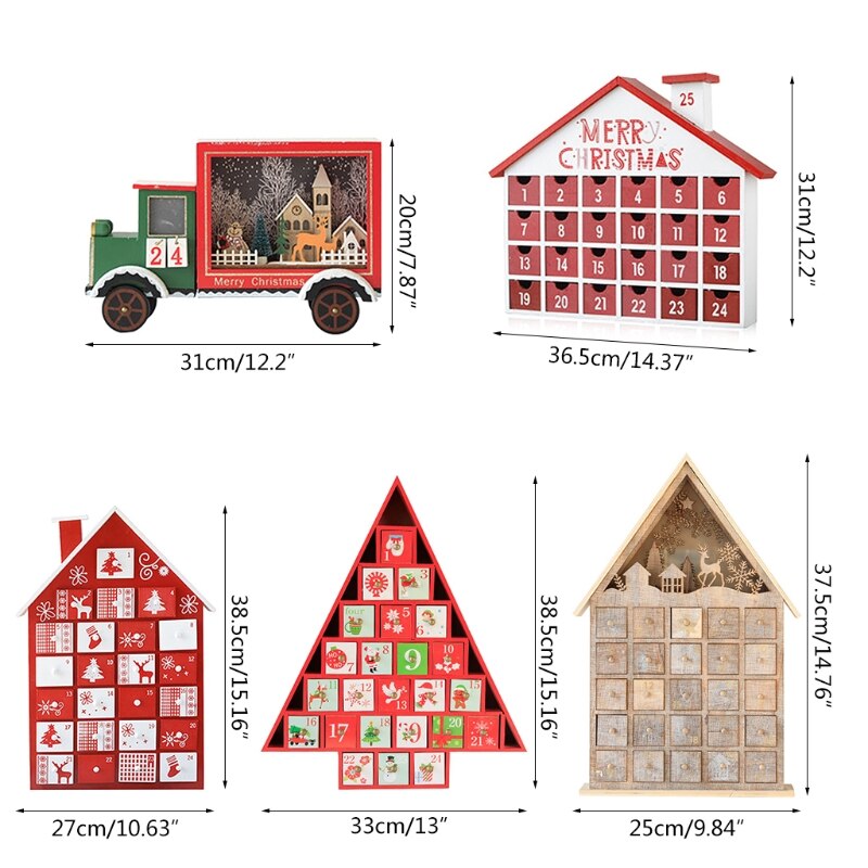 Wooden Advent Calendar Countdown Christmas Party D... – Vicedeal